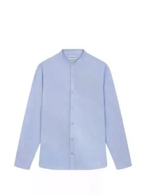 NOWADAYS Grandad-collar Linen Shirt - Blue