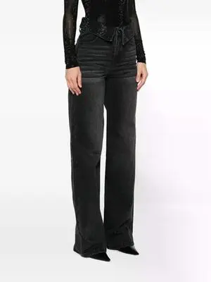 TWENTY FOURHAITCH Crystal-embellished Wide-leg Jeans