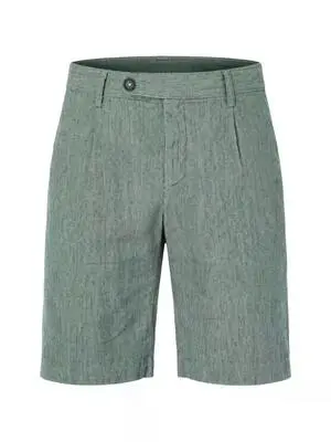 Massimo Alba Pleated Pinstripe Bermuda Shorts - Green