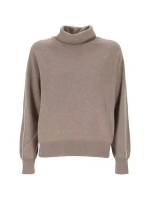 PUROTATTO Roll-neck Wool Sweater - Neutrals