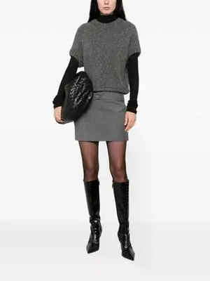 SUSANNE BOMMER Raglan Sleeve Knitted Sweater - Grey