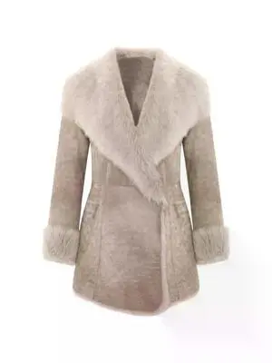 BIGARDINI Lumina Shearling-trim Belted Jacket