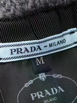 Prada 2010s Logo-plaque Cable-knit Bucket Hat