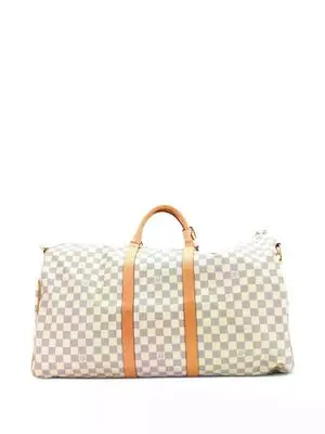 LOUIS VUITTON Keepall Bandoulière Travel Bag - White