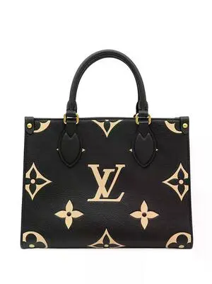 LOUIS VUITTON 2021-2026 Bicolor Monogram Empreinte Giant Onthego Pm Satchel - Black