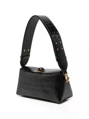 AMI Paris Croc-effect Leather Shoulder Bag