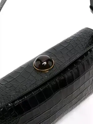 AMI Paris Croc-effect Leather Shoulder Bag