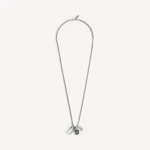 Balenciaga Anchor Crest Charms Thin Necklace In Recycled Brass And Brass