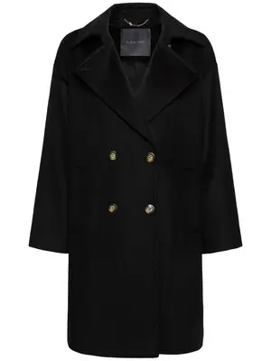 ELENA MIRO` Overcoat In Drap - Black