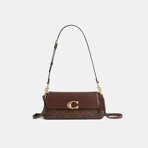 COACH Restored Jet Shoulder Bag In Signature Canvas Brass/maple