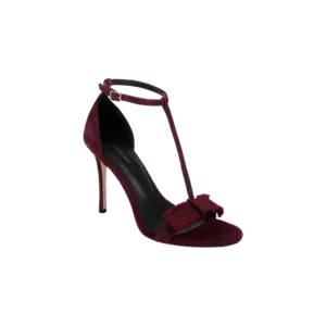 L'Agence Lerner Suede Stiletto Sandal - Deep Port