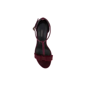 L'Agence Lerner Suede Stiletto Sandal - Deep Port