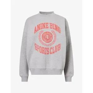 ANINE BING Miles Logo Print Cotton-blend Sweatshirt