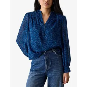 Whistles Ditsy Floral Print Woven Blouse