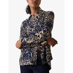 Whistles Patchwork Leopard-print Woven Shirt
