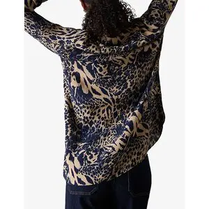 Whistles Patchwork Leopard-print Woven Shirt
