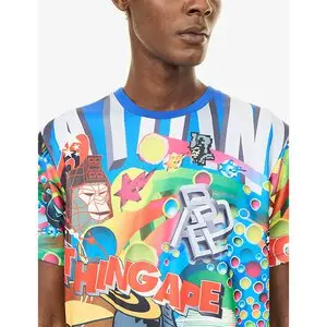 A BATHING APE Overall Graphic-print Woven T-shirt Xxl