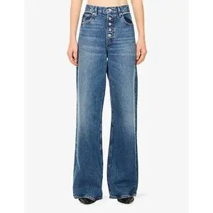 FRAME The Loose Exposed-button Denim Jeans