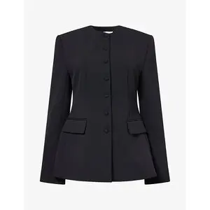Camilla And Marc Namira Round-neck Woven Blazer - Black