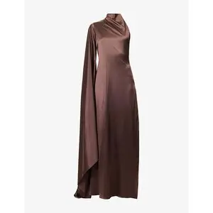 DEME Patty Asymmetric Silk Maxi Dress - Coco