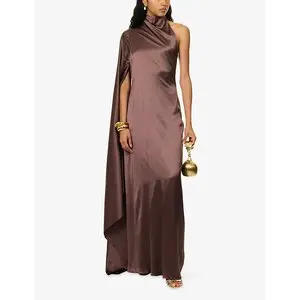DEME Patty Asymmetric Silk Maxi Dress