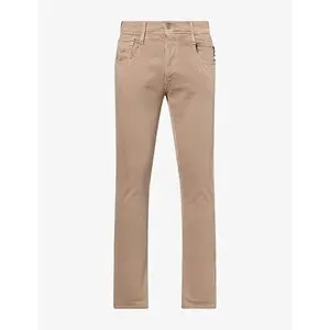 REPLAY Anbass Slim-fit Cotton-blend Denim Jeans - Sand