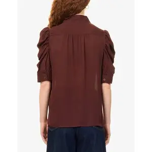 FRAME The Gillian Puff-sleeve Silk Top