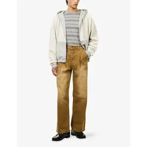FOUND Pleated Wide-leg Denim Jeans