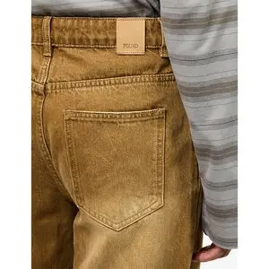 FOUND Pleated Wide-leg Denim Jeans