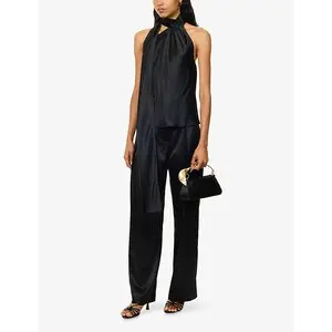 REFORMATION Sabi Halter-neck Silk Top
