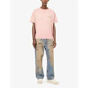 DUKE + DEXTER Dr4 Eat Dirt Studded Graphic-print Cotton T-shirt - Rose