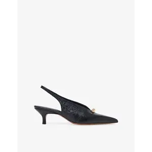 Maje Pointed Patent-leather Heeled Slingbacks