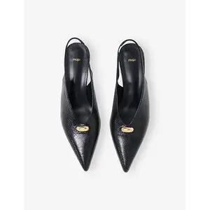 Maje Pointed Patent-leather Heeled Slingbacks