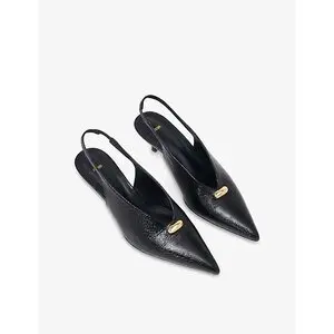 Maje Pointed Patent-leather Heeled Slingbacks