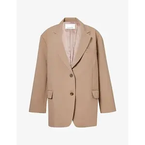 THE FRANKIE SHOP Bea Single-breasted Woven Blazer - Latte