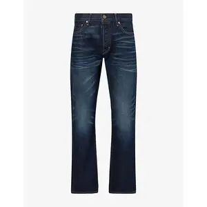 TOM FORD Selvedge Straight-leg Cotton-blend Jeans - Indigo