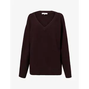 FRAME The Everyday V-neck Cashmere Jumper - Currant