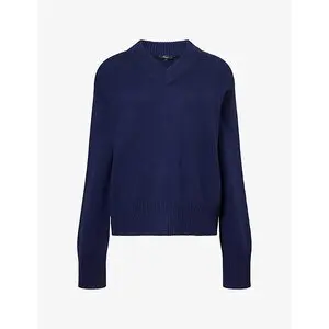 Rails Lidya V-neck Cotton, Wool And Cashmere Jumper - Navy