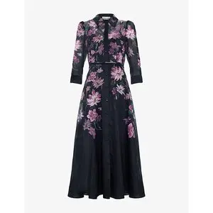 PHASE EIGHT Floral Woven Midi Dress