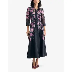 PHASE EIGHT Floral Woven Midi Dress