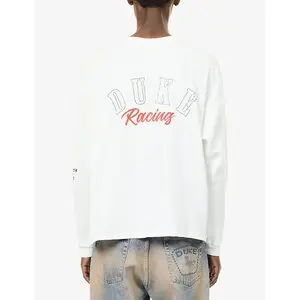DUKE + DEXTER Graphic Patch Waffle Knit Long Sleeve Top