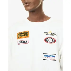 DUKE + DEXTER Graphic Patch Waffle Knit Long Sleeve Top