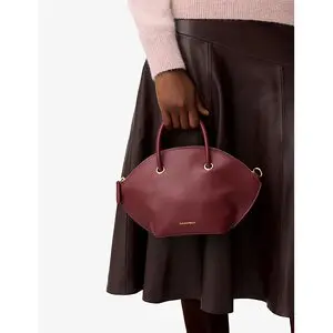 Claudie Pierlot Gold Ring Leather Shoulder Bag - Cherry