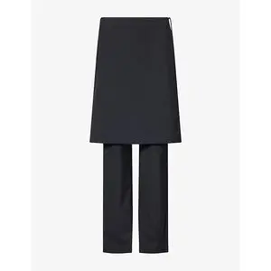 ST. AGNI Sarong-detail Wool-blend Trousers