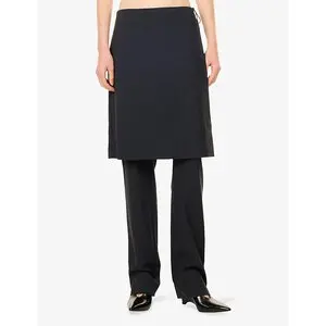 ST. AGNI Sarong-detail Wool-blend Trousers