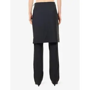 ST. AGNI Sarong-detail Wool-blend Trousers