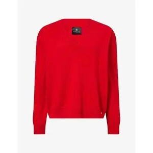 ANINE BING Lee V-neck Cashmere Jumper - Red
