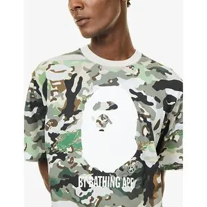 A BATHING APE Hybrid Camo-print Cotton T-shirt