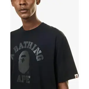 A BATHING APE Tonal Logo-print College Cotton T-shirt