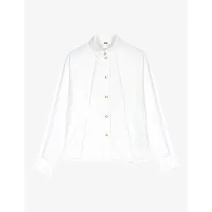 Maje Collared Lace-back Cotton Shirt